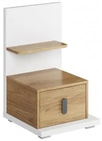 Casarredo Noční stolek pravý SOMAS 08P 1S bílá/ořech natural