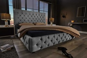 Designová postel Laney Chesterfield 180 x 200 cm šedá