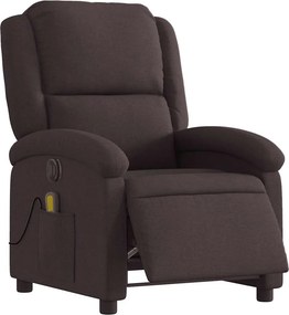 Elektrické masážní polohovací křeslo tmavě hnědé textil 3204157