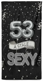 Osuška Stále sexy – černá (věk: 53, Velikost osušky: 100x170cm)