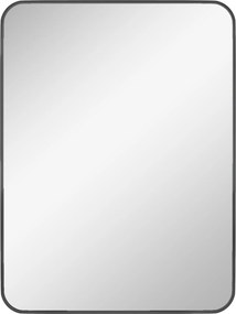HOMCOM Zrcadlo do koupelny 60x80 cm, dekorativní zrcadlo s kovovým rámem a snadnou instalací na stěnu do obývacího pokoje a předsíně