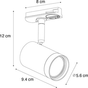 Moderní reflektor Gunmetal pro 1-fázový kolejnicový systém - Iconic Jeana