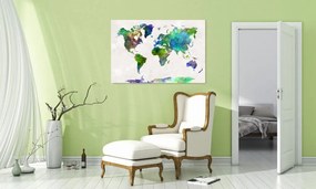 Malvis ® Obraz na plátně Mapa na akvarelu Velikost: 90x60 cm