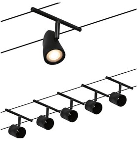 Paulmann 94469 CorDuo Cup Basic, černý lankový systém, 5x max 10W LED 12V, 500cm