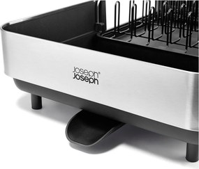 Černý nastavitelný plastový odkapávač 35,5x38 cm Extend Steel Plus – Joseph Joseph