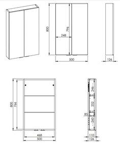 LOTOSAN univerzální horní skříňka SLIM 50cm, ořech AQ UN8807