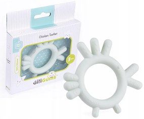 GiliGums Dětské silikonové kousátko Chicken Teether, 3m+, sv. mátová, 1 ks