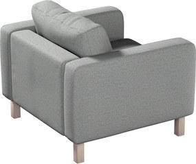 Potah na křeslo IKEA Karlstad, krátký barva modrá látka pletený vzor