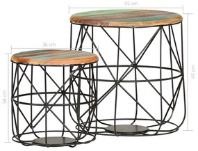 Konferenční stolky 2 ks masivní recyklované dřevo - Default Title