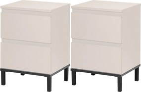 Livarno® Sada nočních stolků se dvěmi zásuvkami, 2dílná