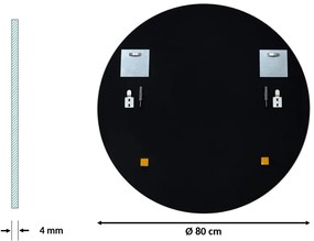 Kulaté designove zrcadlo bez rámu na zeď fi 80 cm