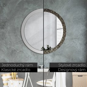 Kulaté zrcadlo s dekorem Textura oceli fi 90 cm
