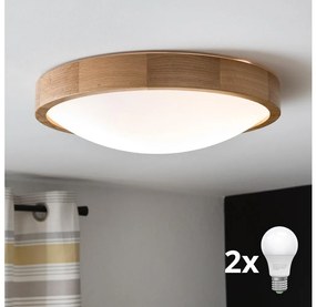 Brilagi - LED Stropní svítidlo CARVALHO SLIM 2xE27/60W/230V dub pr. 37 cm