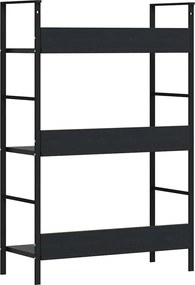 Knihovna se 3 policemi černá 60x27,6x90,5 cm kompozitní dřevo 288218