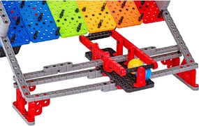 LEAN Toys Stavebnice – Duhová deska, kuličková dráha, skluzavka, hra na chytání kuliček, 477 dílů