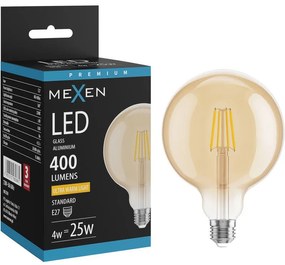 Mexen Vintis LED vlákno žárovka E27, G125, 4W, Teplá - 2200K, 400 lm, jantarová - L158-E27-0422-50