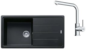 Franke - Kuchyňský set G264O, fragranitový dřez BFG 611 a baterie FS 3230.031, onyx/chrom 114.0700.741