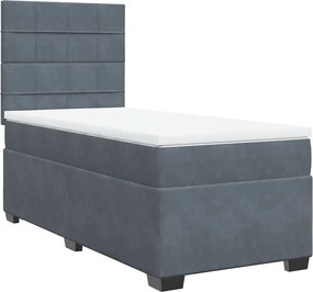 Box spring postel s matrací tmavě šedá 100x200 cm samet 3293135