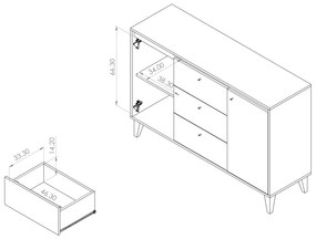 GiB Meble OVIEDO KOMODA K2D3SZ / OV K2D3SZ