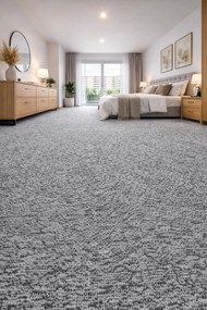 Spoltex, Metrážový koberec Artik New 025 šedý, na míru, šíře 1m,2m,4m, šedá, filc, chodba / předsíň
