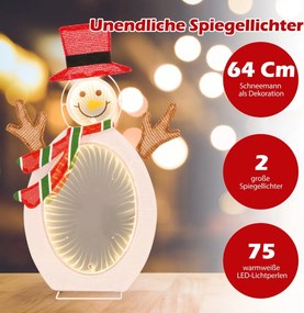 Costway LED sněhulák se 2 tunelovými světly Vánoční obrázek Vánoční osvětlení