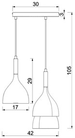 Lustr na lanku NOAK WOOD 3xE27/15W/230V černá/buk