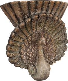 Hnědý antik květináč páv Peacock Baroque - 36*12*39 cm