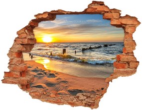 Wallmuralia Nálepka fototapeta 3D Západ slunce pláž 90x70 cm