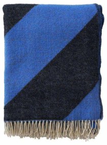 Merino pléd Angle blue black 130x200, Klippan Švédsko Modrá