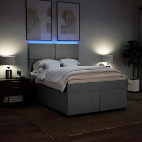Box spring postel s matrací světle šedá 140 x 190 cm textil 3292776