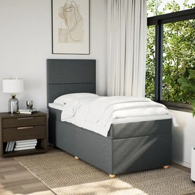 Box spring postel s matrací tmavě šedá 90x190 cm textil 3291129