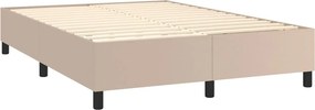 Box spring postel matrace a LED cappuccino 140x190cm umělá kůže 3135824