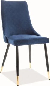 Casarredo - Komfort nábytek Designová jídelní židle PIANO, velvet modrá/kov černá/zlatá