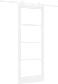 Posuvné dveře 83 x 211 cm Masivní borové dřevo a sklo Bílá 3332224