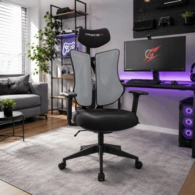 Ergonomická kancelářská židle E-racer VANTOR - šedá síťovina
