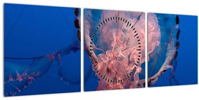 Obraz medůzy (s hodinami) (90x30 cm)