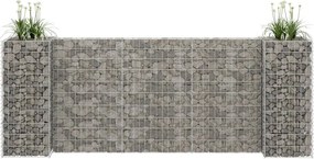 Gabionový truhlík ve tvaru písmene H ocelový drát 260x40x100 cm 145661