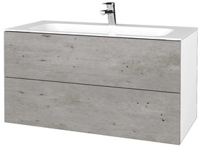 Dřevojas Koupelnová skříň VARIANTE SZZ2 100 Varianta: N01 Bílá lesk / D01 Beton