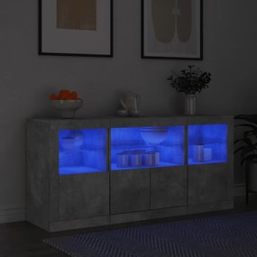 Příborník s LED osvětlením betonově šedý 142,5 x 37 x 67 cm 3209068
