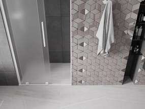 Mexen Velar, posuvné sprchové dveře do otvoru 110 cm, 8mm sklo námraza, bílá matná, 871-110-000-31-20