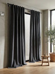 Sinsay - Zatemňovací závěs na řasící pásce s žebrovanou strukturou - šedá