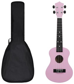 Set soprano ukulele s obalem pro děti růžové 23"