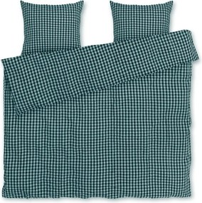 Zelené/modré krepové povlečení na dvoulůžko/prodloužené 200x220 cm Bæk&amp;Bølge – JUNA