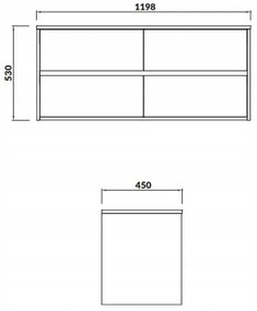 Cersanit Crea, skříňka pod umyvadlo s deskou 120cm, bílá, S931-002