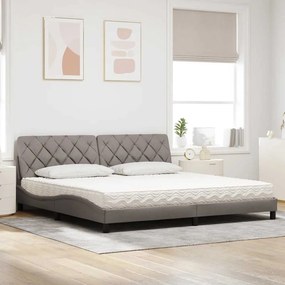Postel s matrací taupe 200 x 200 cm textil 3310766