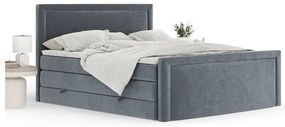 Tmavě šedá boxspring postel s úložným prostorem 200x200 cm Lavenda – Maison de Rêve