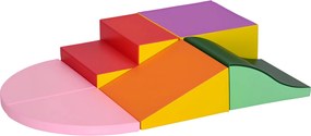 HOMCOM Sada 6 měkkých bloků pro děti - Velké konstrukční bloky, vzdělávací hračky pro lezení a plazení - Multibarevné | Aosom