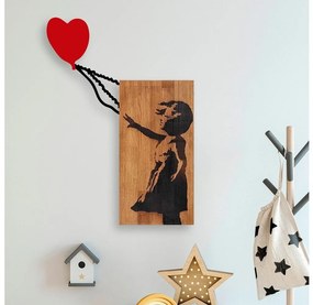 Asir | Nástěnná dekorace 83x60 cm dívka dřevo/kov | AS1473