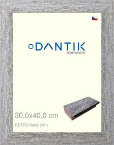 DANTIK rámeček 30x40 | RETRO šedá (Plexi Čiré)