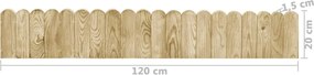 Trávníkové lemy 3 ks 120 cm impregnované borové dřevo 3053643
